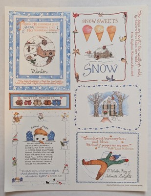 Winter Snow Frames Vintage Susan Branch Cardstock Stickers 8.5"x11 ...