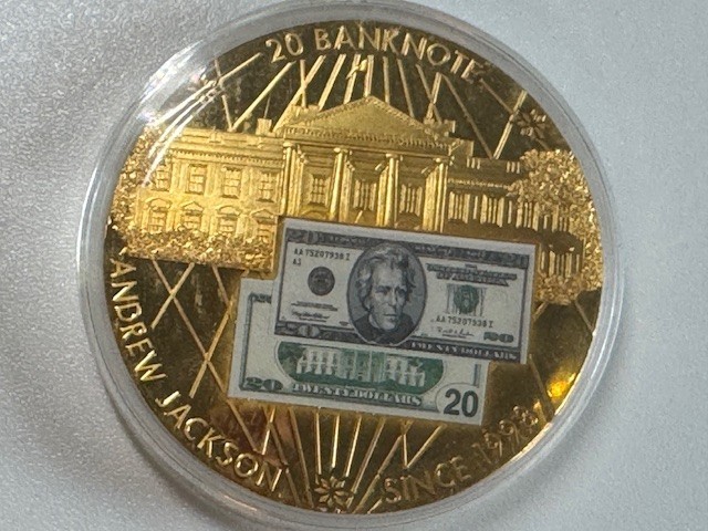 BK-015 ANDREW JACKSON $20 Banknote Copper Layered in 24 Kt Gold 54 ...
