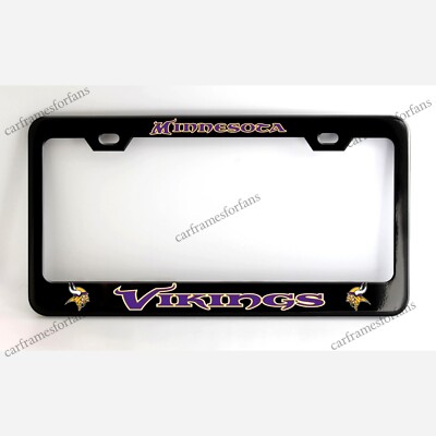 Minnesota Vikings Black License Plate Frame Custom Made - Powder Coated ...
