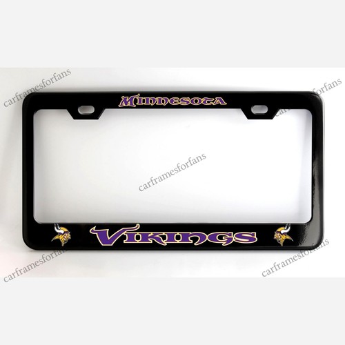 Minnesota Vikings Black License Plate Frame Custom Made - Powder Coated ...