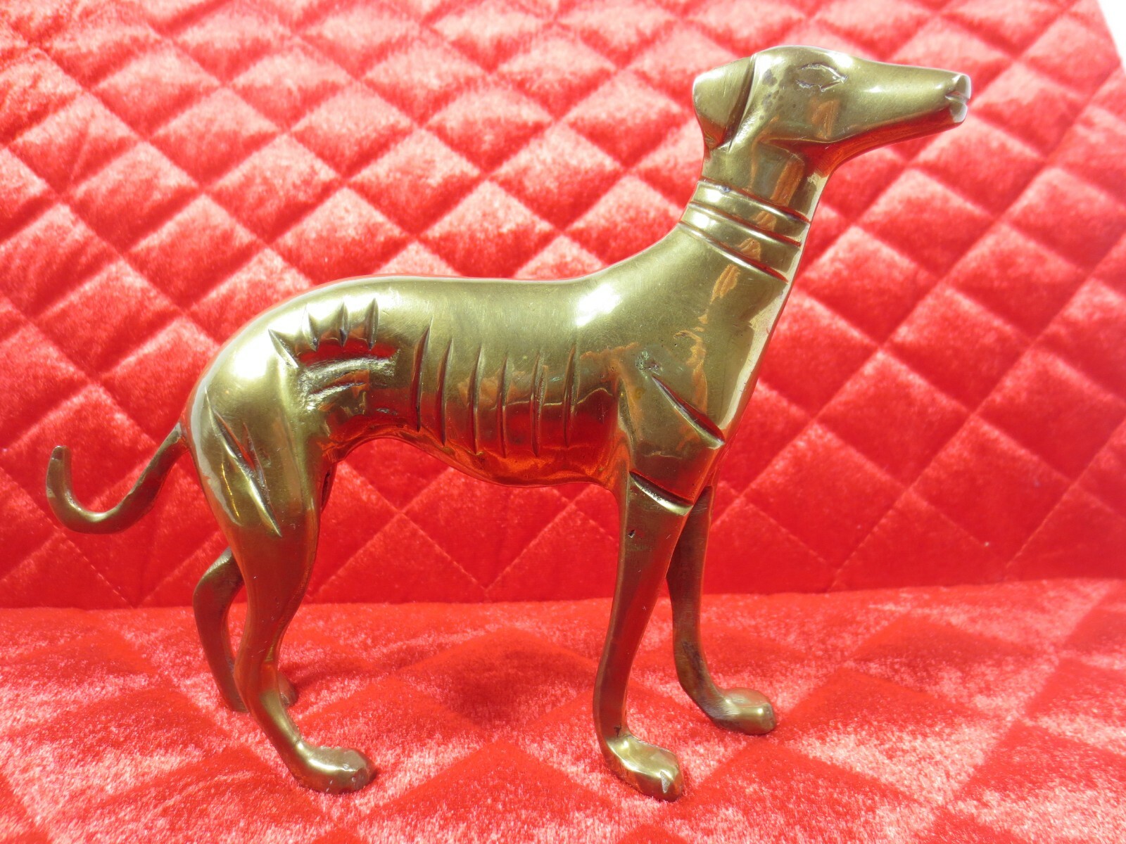Vintage Racing Brass Greyhound Dog Figurine wax cast from sculpture 5 ...