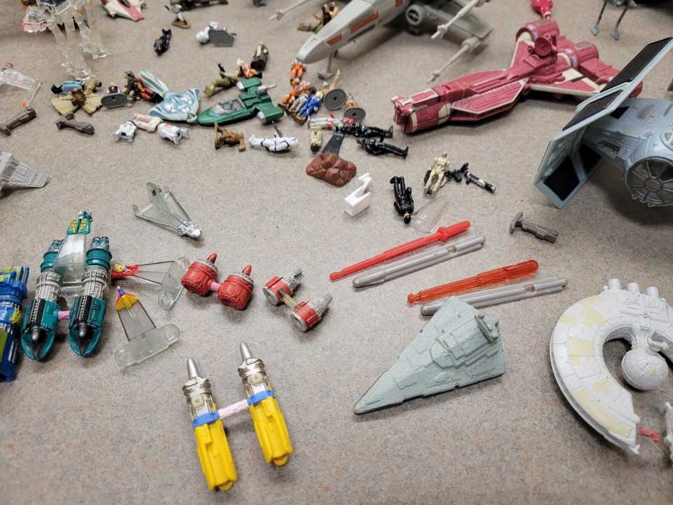 Star Wars Action Fleet Galoob Lot Starfighters Figs Micro Machines Pod ...