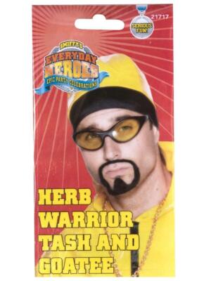 Herb Warrior Tash & Goatee Beard Set TV Movie Icon Fancy Dress Facial ...