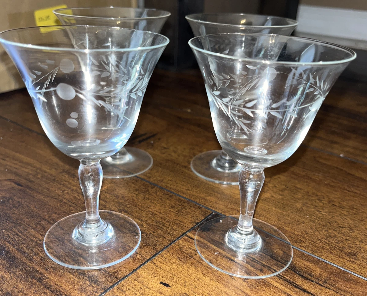 Vintage Set of 6 Willow Moon? by Pioneer Liquor Cocktail Glasses ...