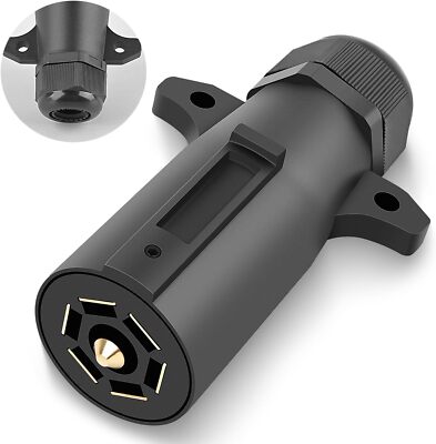 7 Pin Round RV Style Trailer Plug Connector Replacement 7 Way Plug ...