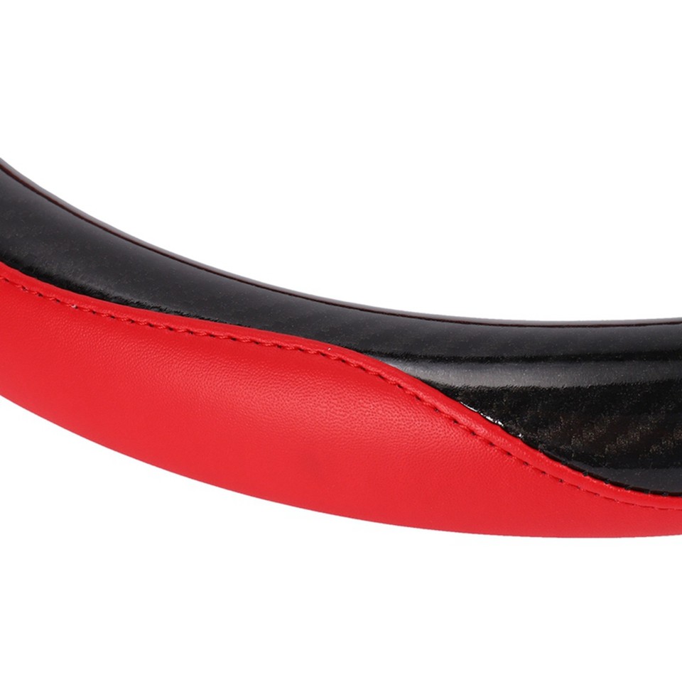 D Shape Car Steering Wheel Cover Carbon Fiber Pattern with PU Leather ...