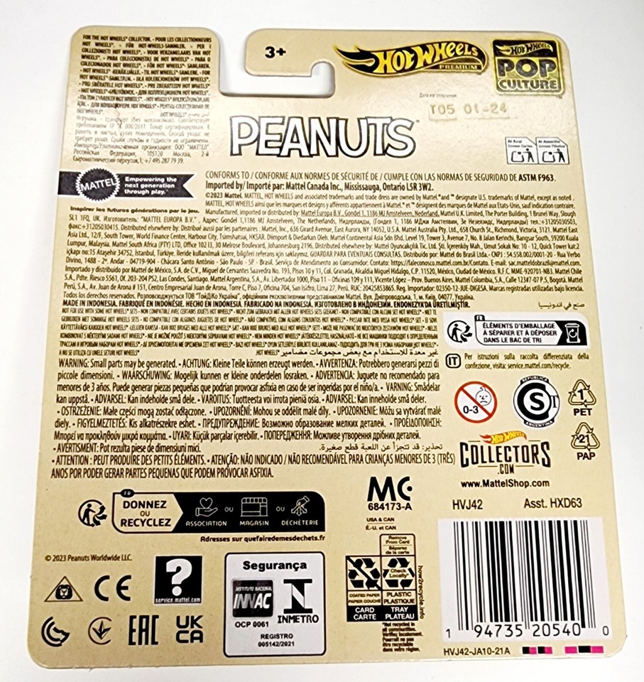 Hot Wheels Premium Pop Culture 2024 Peanuts Racing Club 1950 Snoopy | eBay