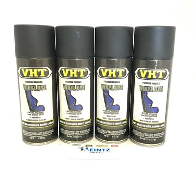 VHT SP942-4 PACK Satin Black Vinyl Dye Carpet Dashboard Vinyl Seats ...