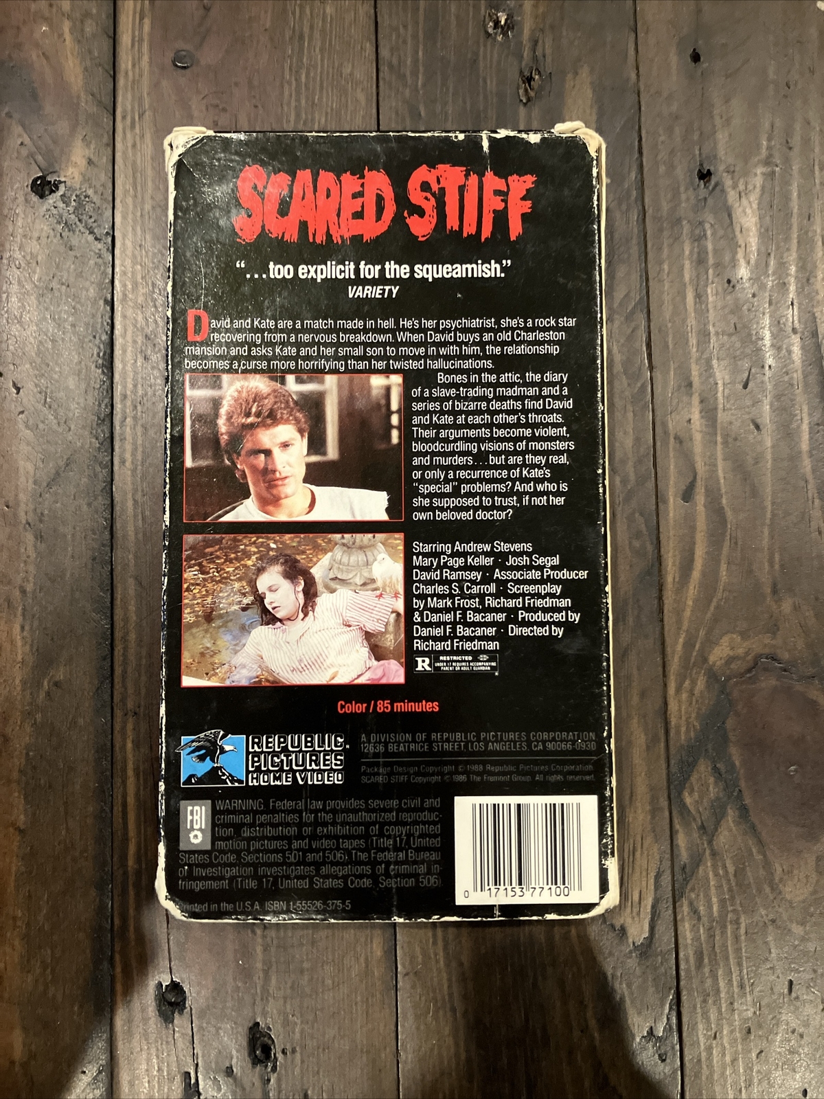 SCARED STIFF VHS HORROR RARE OOP ZOMBIE GORE SUPERNATURAL SLASHER | eBay UK