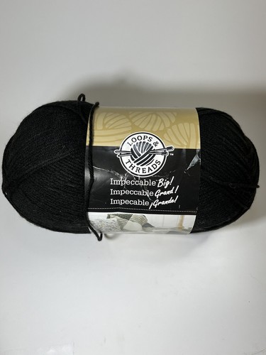 Loops and Threads Yarn Impeccable BIG Black 858 yds - 14oz Acrylic Yarn ...