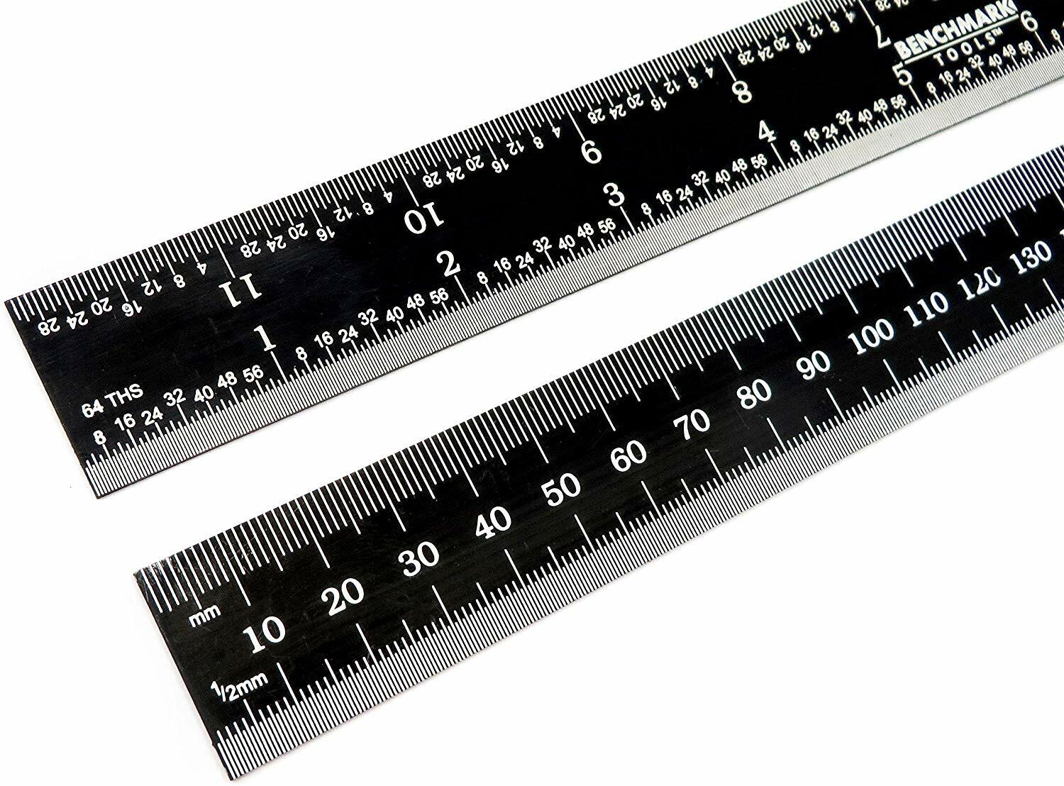Benchmark 12" 10 Ea 5R Rigid English Machinist Ruler Grad Black Chrome ...