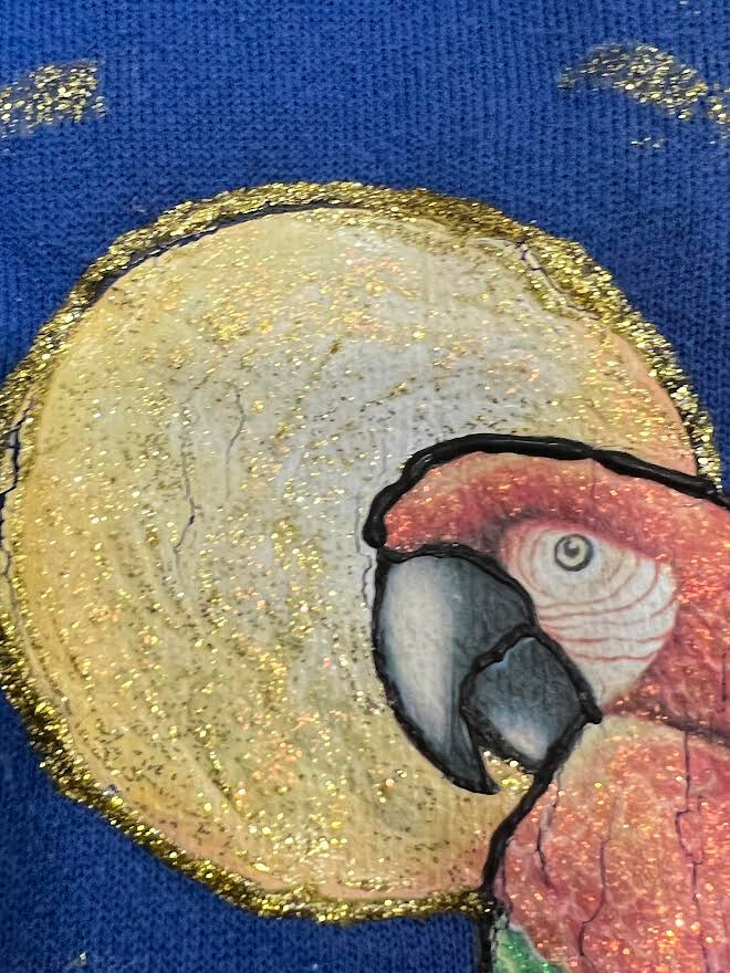 VTG 80s Bird Parrot Animal Print 1980s Crewneck Pullover Sweatshirt XL ...