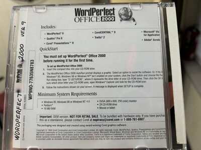 Vintage Corel WordPerfect Office Standard Edition 2000 | eBay