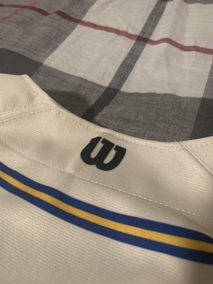 Wilson Delaware Blue Hens Baseball Jersey Size 46 Cream | eBay