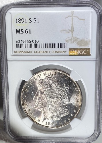 BU 1891-S Morgan Silver Dollar NGC MS61 Superior Luster QCMA | eBay