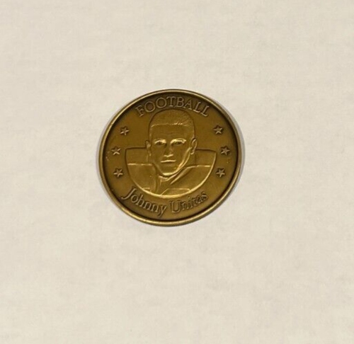 Vintage Superstars Football Coin Johnny Unitas NFL COLTS Copper Brass ...