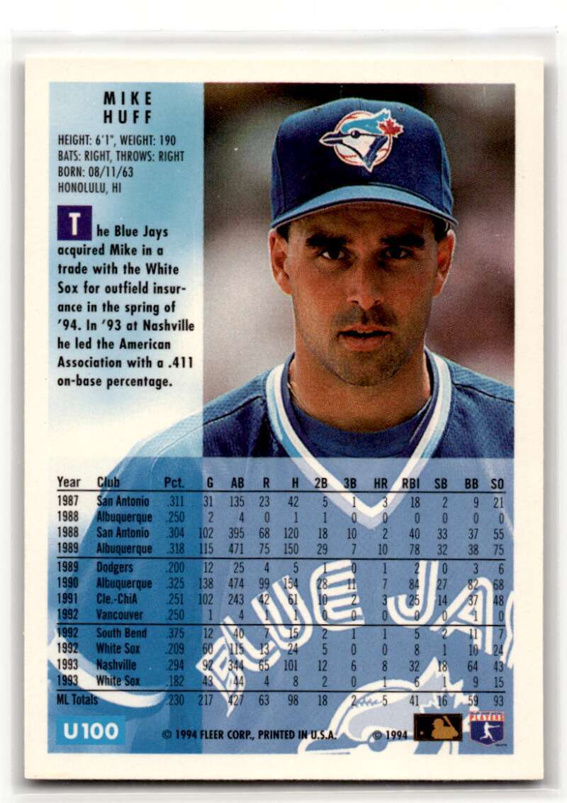 1994 Fleer Update #U100 Mike Huff Toronto Blue Jays Baseball Cards ID ...