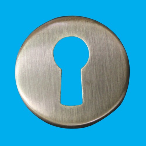 8x 24mm Antique Brass Plated Push-to-Fit Cabinet Escutcheon Key Hole ...