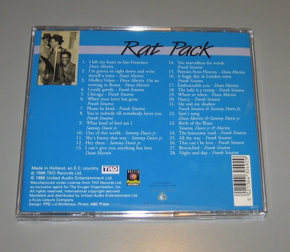 Frank Sinatra Dean Martin Sammy Davis Jr. - Rat Pack (CD, 1996, United ...