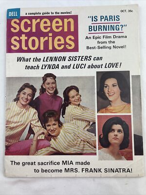 SCREEN STORIES MAGAZINE October 1966 Lennon Sisters Mia Farrow Sinatra ...