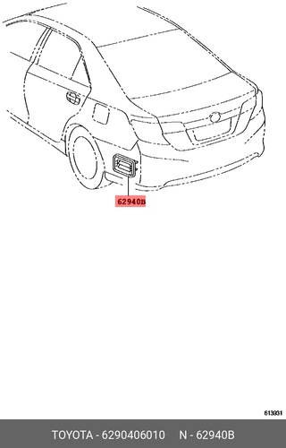 Genuine OE duct assy, quarter vent, left, 6290406010 for TOYOTA 62904 ...