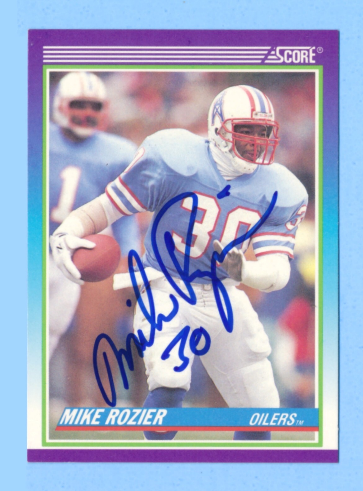 Mike Rozier - Signed/Autographed - 1990 Score Card #441 - Houston ...