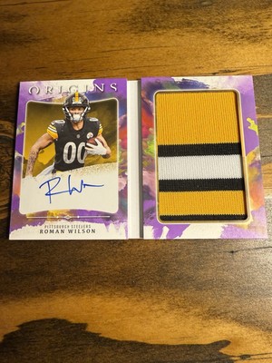 🟡 ⚫️ 2024 Panini Origins Roman Wilson RBO-RWI Rookie Booklet RPA 8/8 🟡 ...
