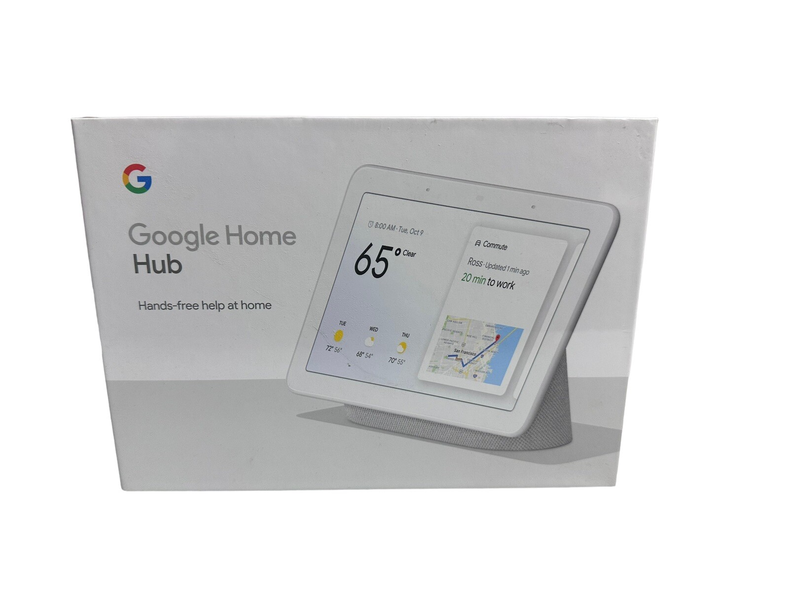 Google Home Hub Nest Hub Chalk GA00516-US 7" Touchscreen Speaker ...