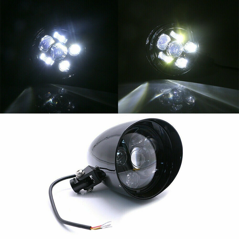 6" 12V LED Bullet Headlight Head Lamp Universal Fits For Harley 883 ...