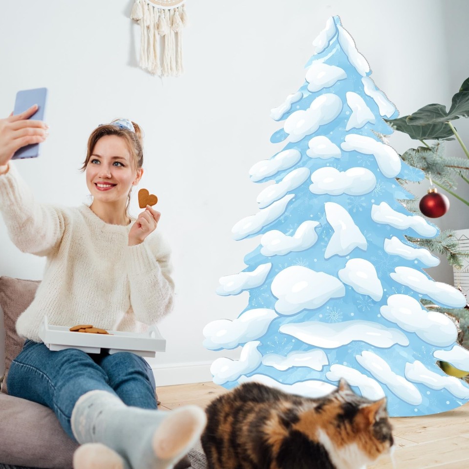 4 Feet Winter Snowy Tree Cardboard Cutout Stand up Winter Wonderland ...