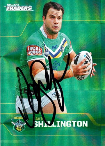 Signed 2013 CANBERRA RAIDERS NRL Card DAVID SHILLINGTON Parallel | eBay ...
