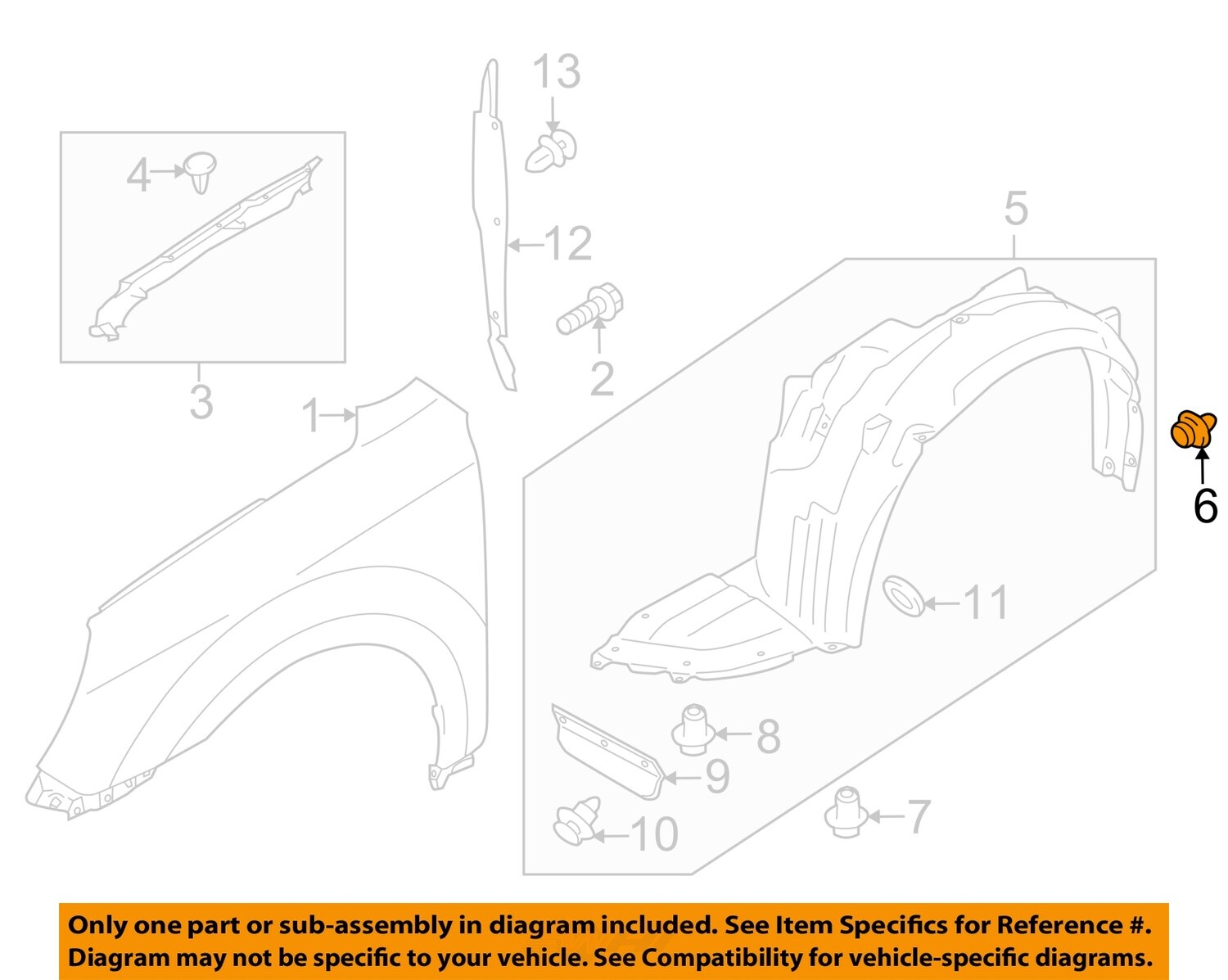 OEM Fender Liner Shield Retainer Clip 2000-2019 Subaru 909130067 for ...