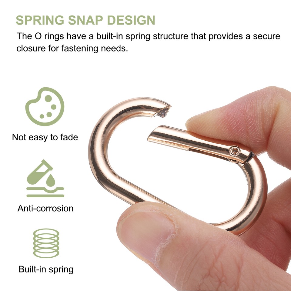 9 Pcs Spring O Rings 1.7 Inch Oval Metal Clips, Gold/Silver/Black | eBay