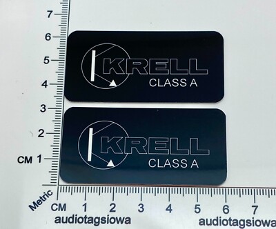 Krell Class A Amplifier Badges Logo Pair Custom Made Black & White ...