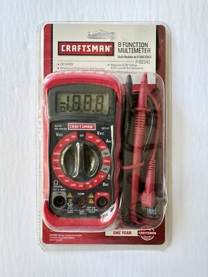 VINTAGE CRAFTSMAN 34-82141 8 Function Digital Multimeter Volt AC/DC ...
