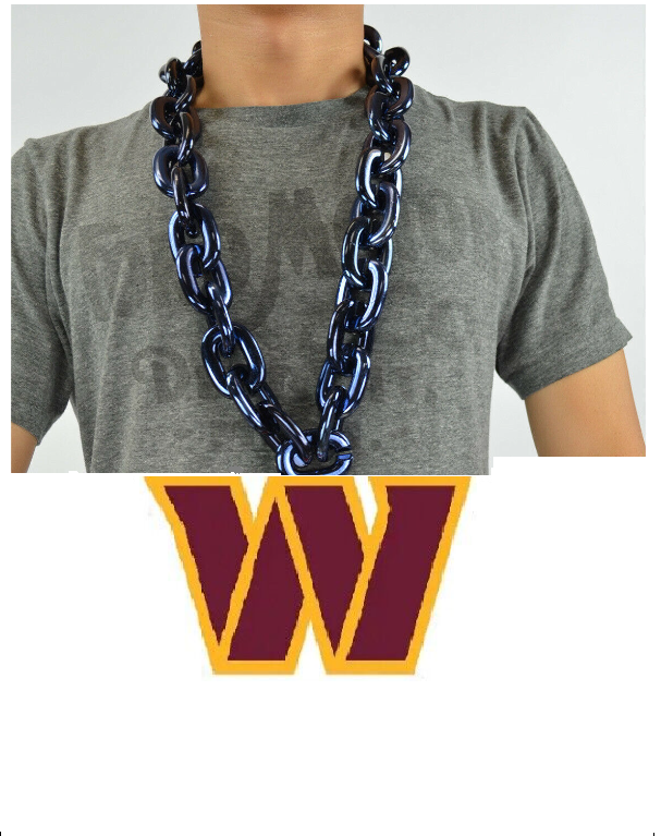 New NFL Washington Commanders BIG Fan Chain Necklace Foam -PICK YOUR ...