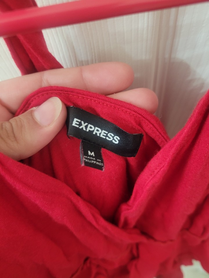 Express Red Halter Strap Dress Womens Size M | eBay