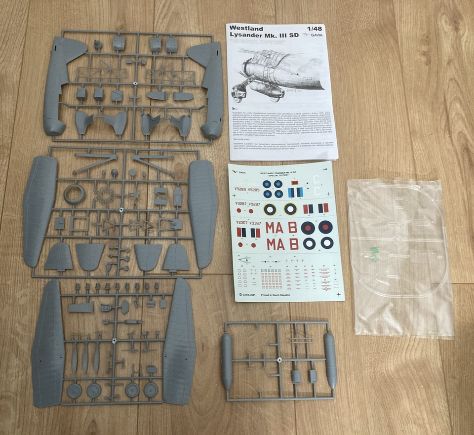 L283 Gavia Model Kit - Westland Lysander Mk III Special Duties - 1/48 ...