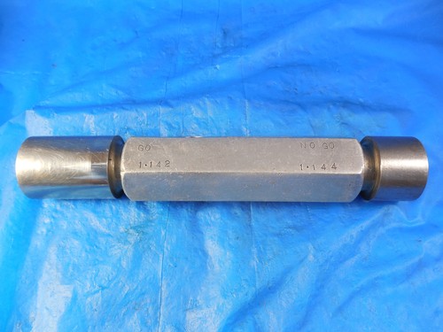 1.142 & 1.144 DIA. SMOOTH PIN PLUG GAGE GO NO GO OVERSIZE 1.125 1.1250 ...