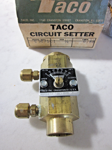 NEW OPEN BOX TACO CIRCUIT SETTER HYDRONIC FLOW BALANCING VALVE C S075C1 ...
