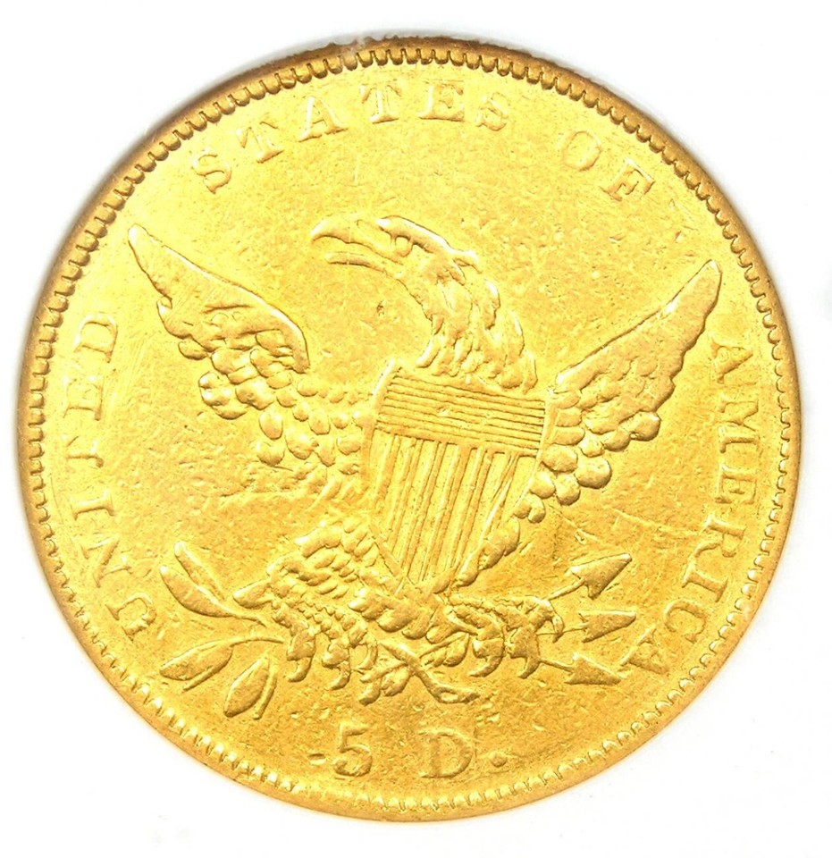 1838-C Classic Gold Half Eagle Charlotte $5 Coin - ANACS XF Details ...