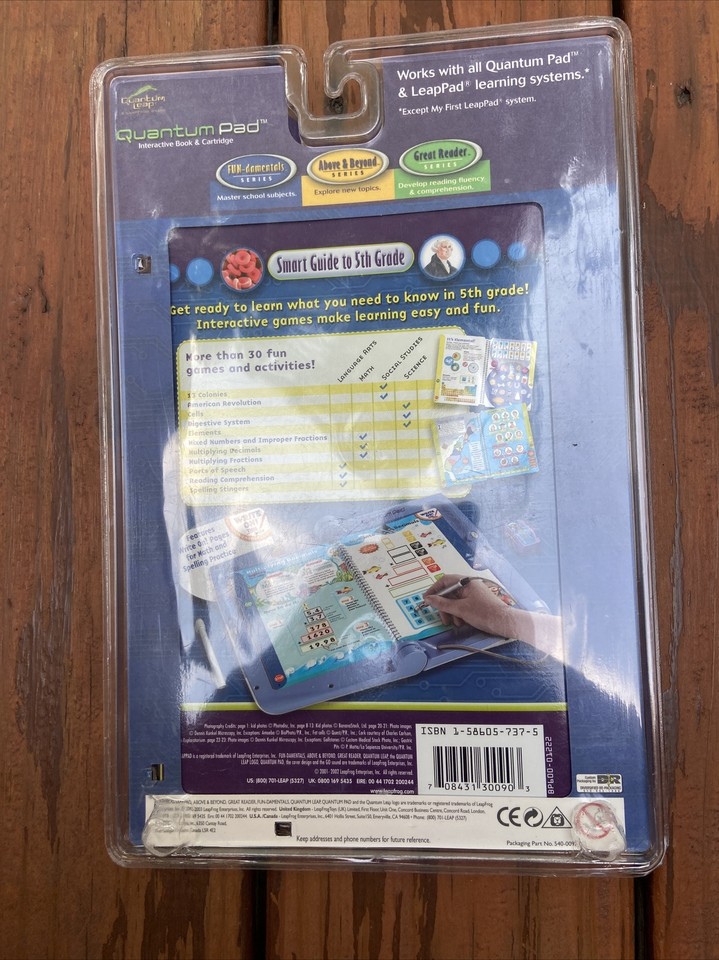 Leap Frog Quantum Pad Smart Guide to 5th Grade Book & Cartridge ...