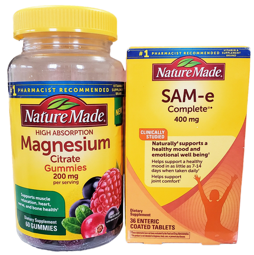 MAGNESIUM CITRATE GUMMIES SAM-e Nature Made Muscle Heart Nerve Mood ...