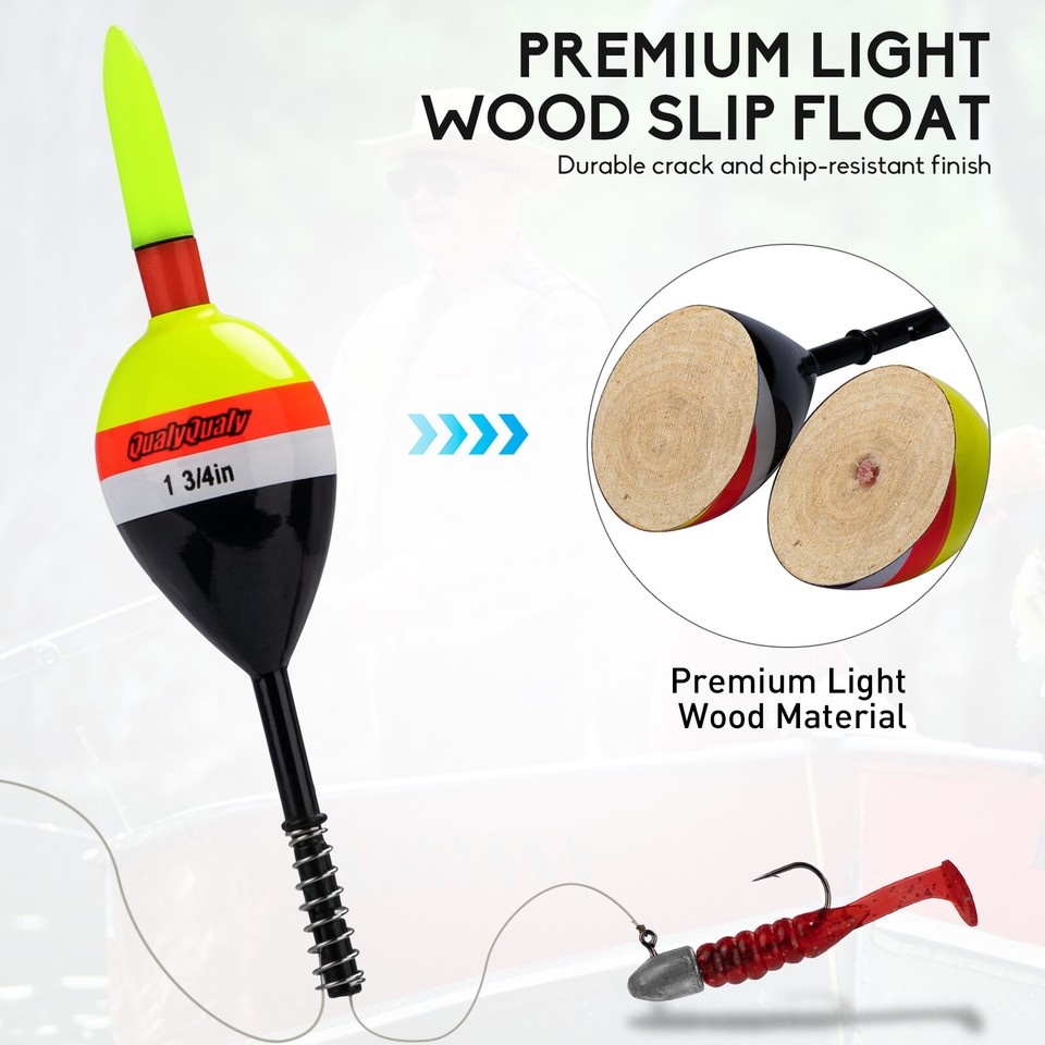 4Pcs-1.75In Lighted Slip Bobbers Fishing Floats Glow Dark Spring Bobber ...