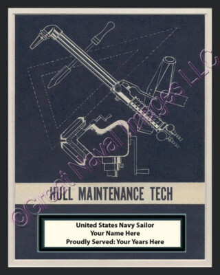 HULL MAINTENANCE TECHNICIAN Rate Print 1 Personalized on Canvas US Navy ...