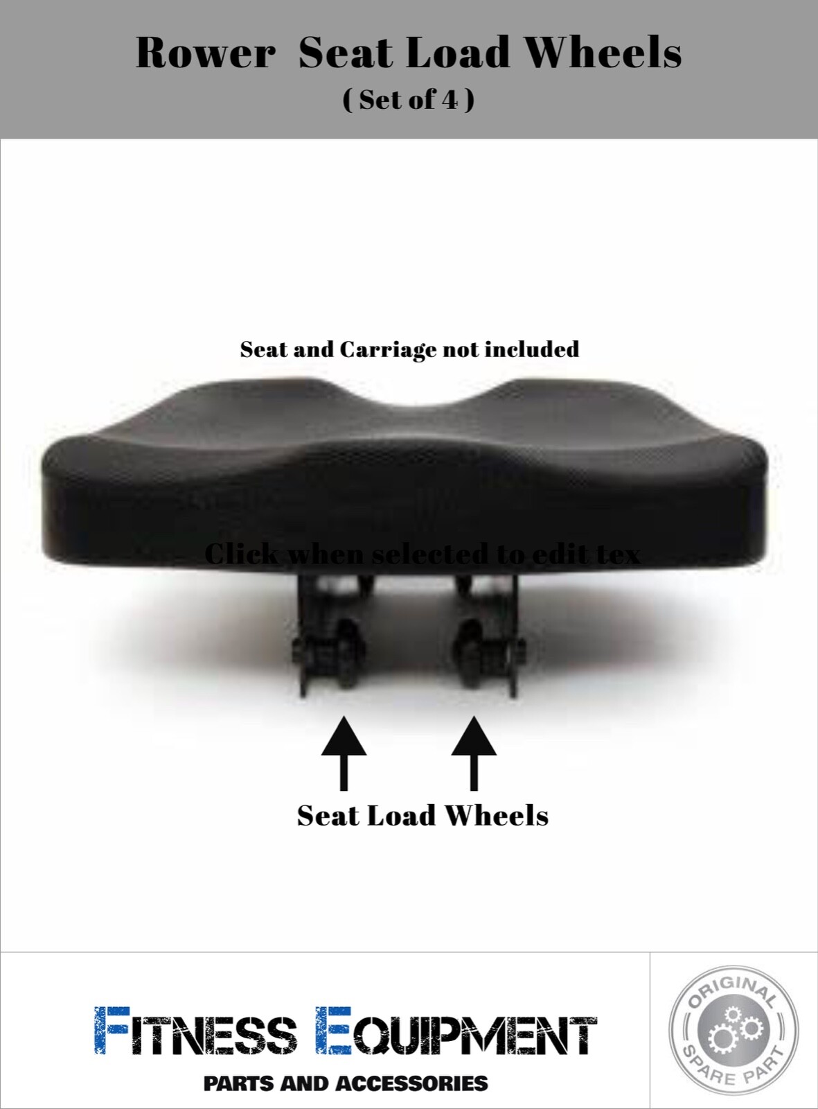 FITNESS REPAIR SPARE PARTS WaterRower A1 Series Seat Load Wheel Set-of ...