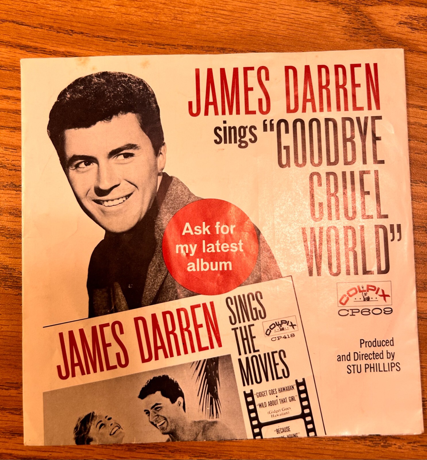 James Darren Good bye Cruel World 45 and Picture Sleeve | eBay