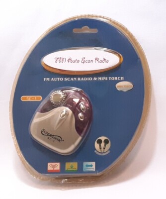 SuperSonic SC-1 FM Auto Scan Radio W/Belt Clip, Torch, Earphones Purple ...