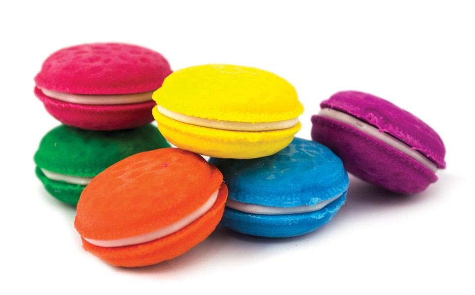 Macaron Erasers Set of 6 Macaroon Rubbers School Supplies Vanilla ...