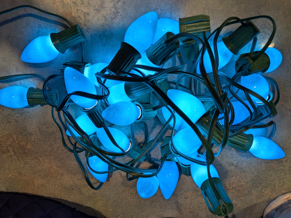 Vintage NOMA 25 Outdoor Christmas Holiday Light Set 25' Feet - C9 BLUE ...